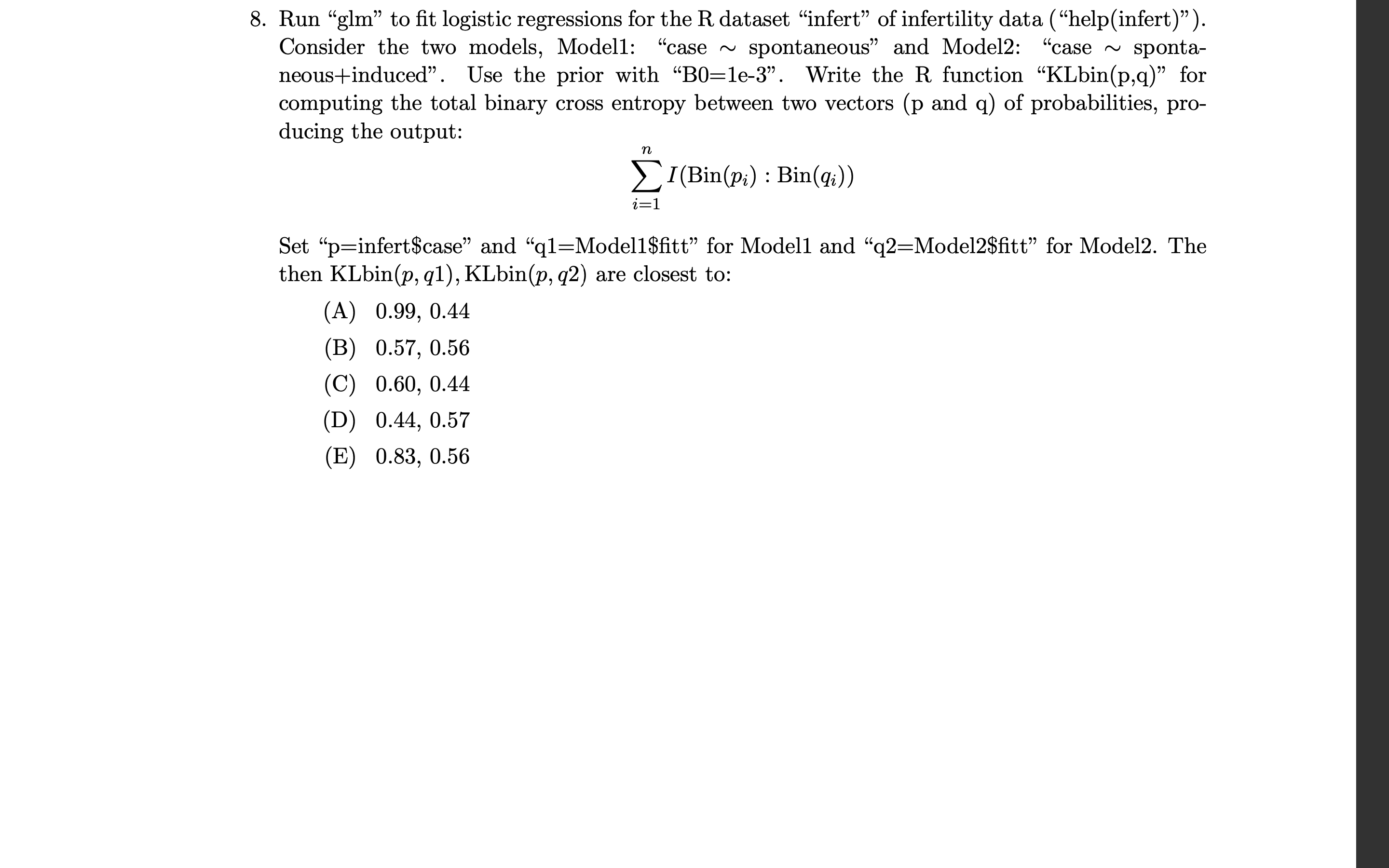 Solved Run "glm" to fit logistic regressions for the R | Chegg.com