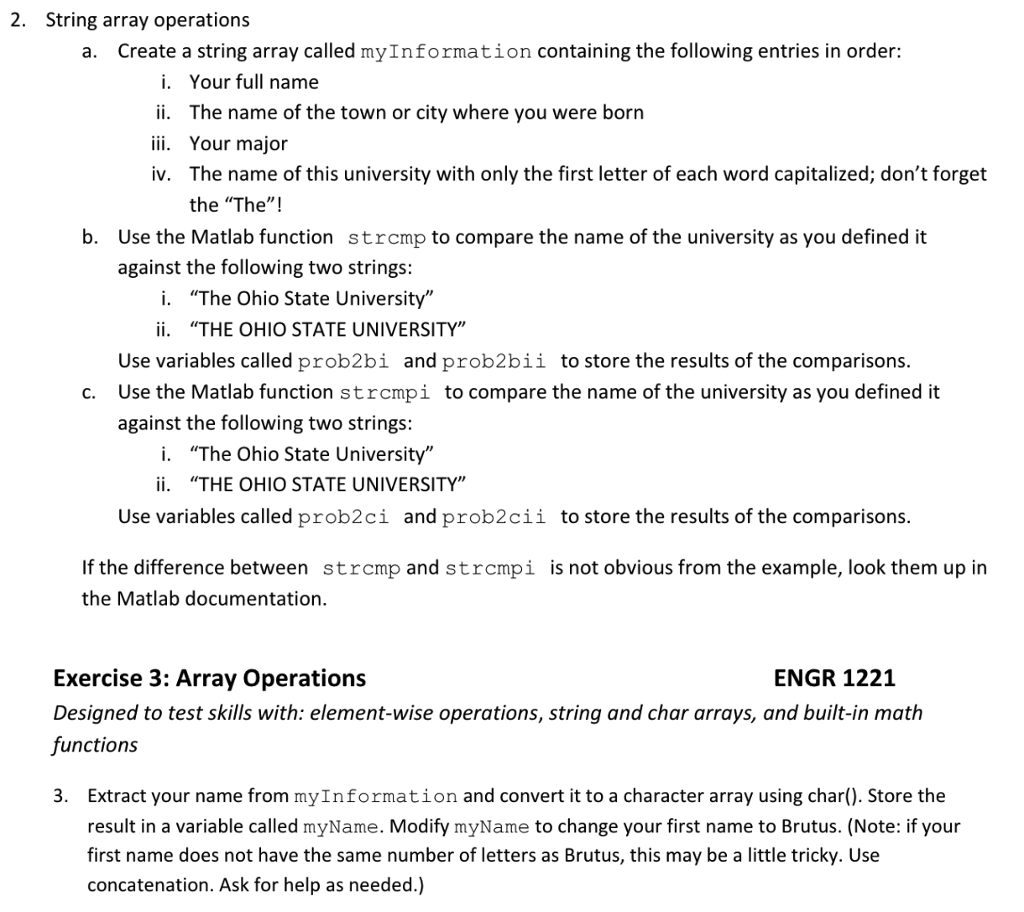 Solved 2 String Array Operations A Create A String Array