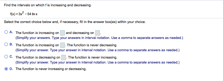 Solved Find the intervals on which f is increasing and | Chegg.com