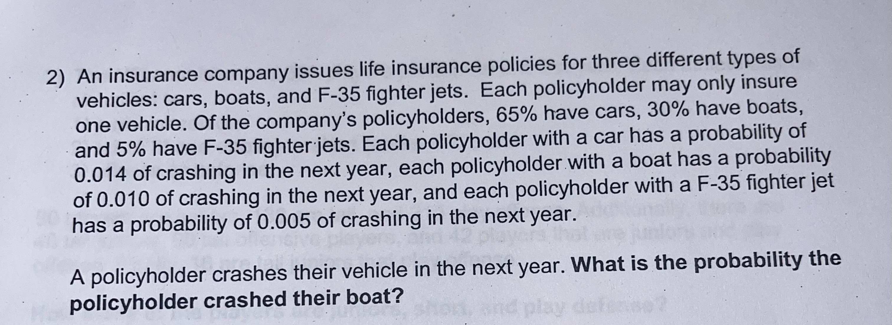 Solved 2) An insurance company issues life insurance | Chegg.com