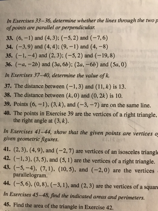 Solved In Exercises 33-36, determine whether the lines | Chegg.com
