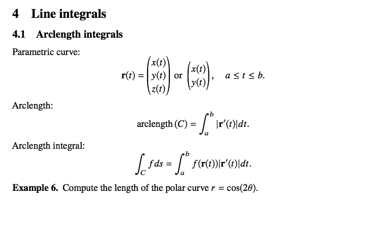 Solved 4 Line integrals 4.1 Arclength integrals Parametric | Chegg.com