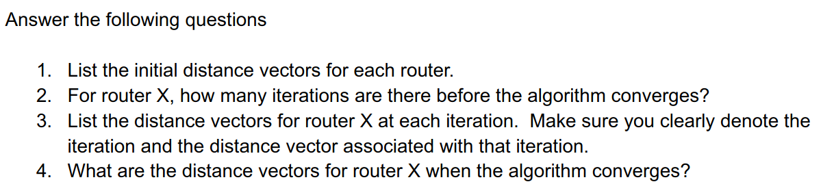 Solved Bellman Ford Distance Vector Algorithm For Computing 8846