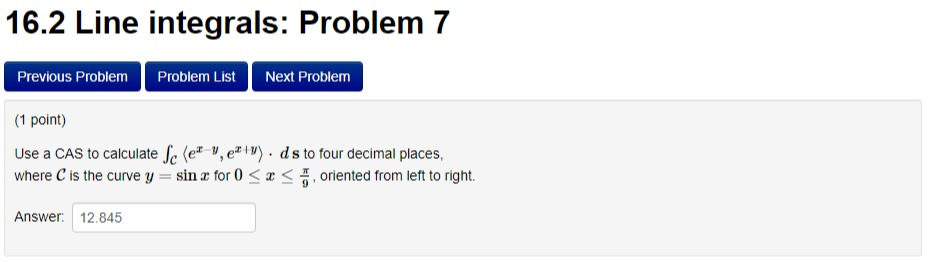 Solved 16.2 Line integrals: Problem 4 Previous Problem | Chegg.com