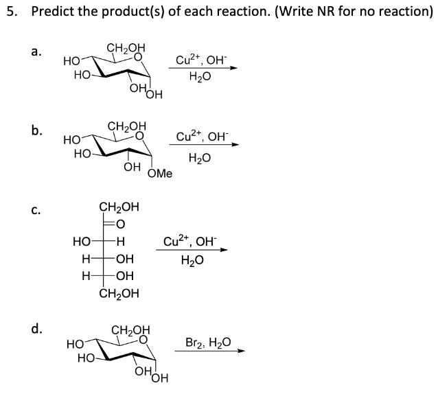 Solved Predict the product(s) of each reaction. (Write NR | Chegg.com