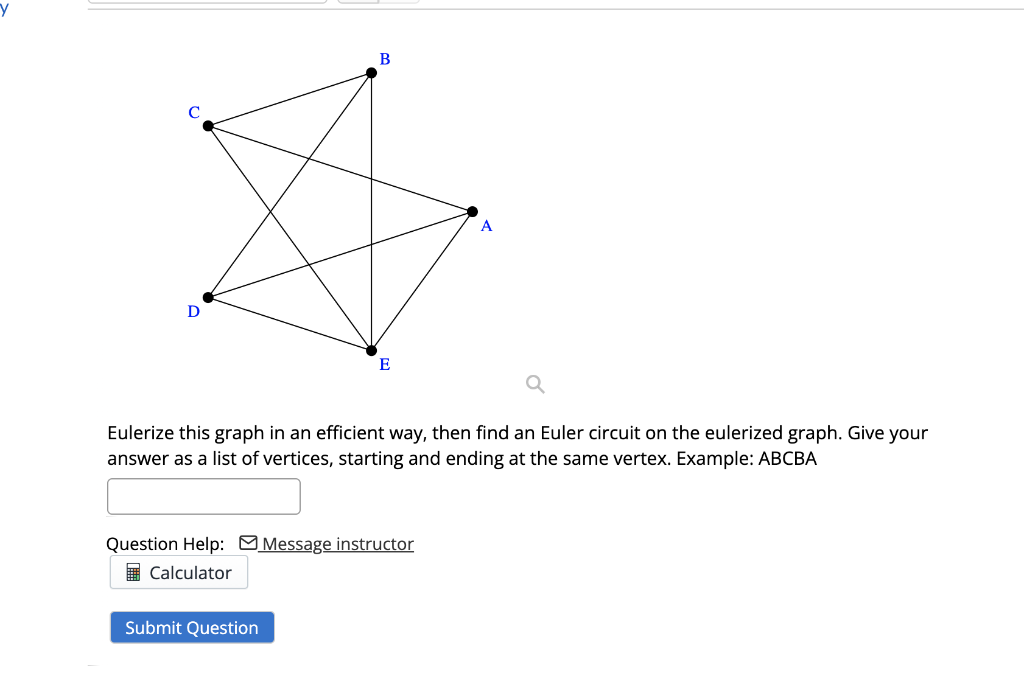 Solved Y B A D E Eulerize This Graph In An Efficient Way 