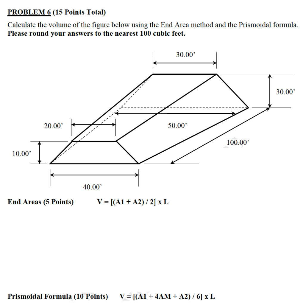 Solved PROBLEM 6 (15 Points Total) Calculate the volume of | Chegg.com