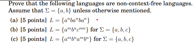 Solved Prove that the following languages are | Chegg.com