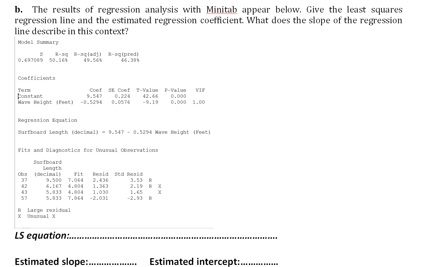 Solved A student collected data over several weeks at a | Chegg.com