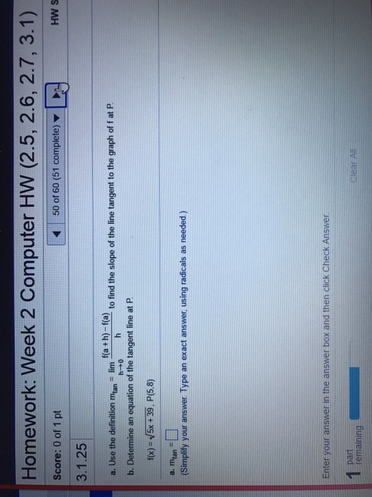 Solved Homework: Week 2 Computer HW (2.5, 2.6, 2.7, 3.1) HW | Chegg.com Solved Homework: Week 2 Computer HW (2.5, 2.6, 2.7, 3.1) HW | Chegg.com