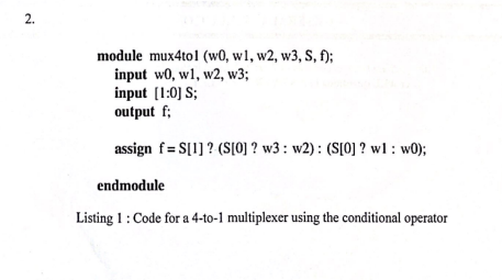 Solved module mux4tol (w0, w1, w2, w3, S, f); input w0, w1, | Chegg.com