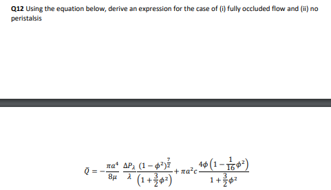 Q12 Using the equation below, derive an expression | Chegg.com