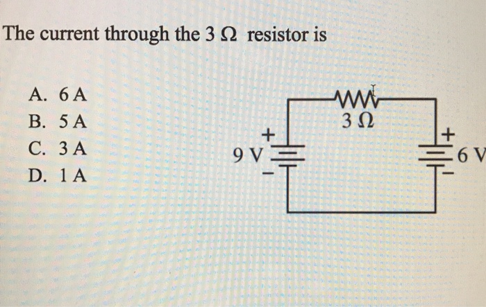 Solved The current through the 3 Ω resistor is A. 6 A B. 5 A | Chegg.com Solved The current through the 3 Ω resistor is A. 6 A B. 5 A | Chegg.com