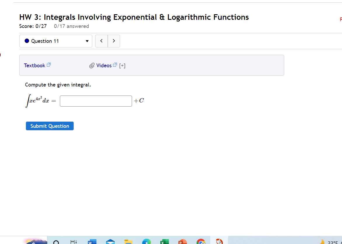 Solved HW 3: Integrals Involving Exponential \& Logarithmic | Chegg.com