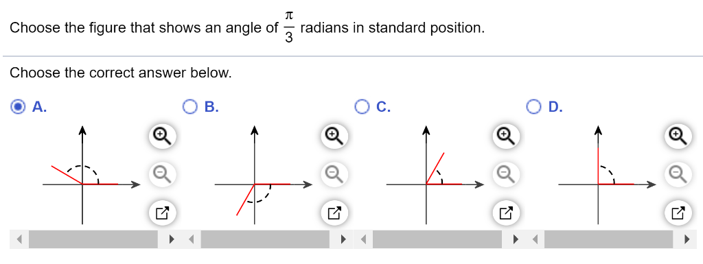 Solved radians in standard position. 3 Choose the figure | Chegg.com