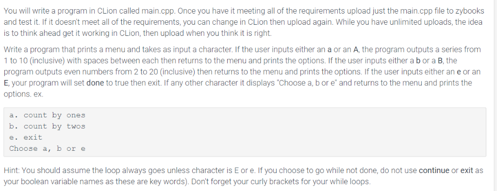 Solved You will write a program in CLion called main.cpp. | Chegg.com