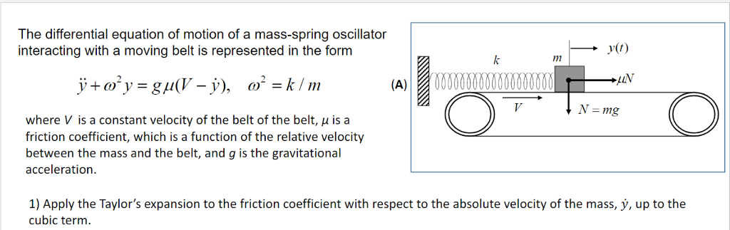 The differential equation of motion of a mass-spring | Chegg.com