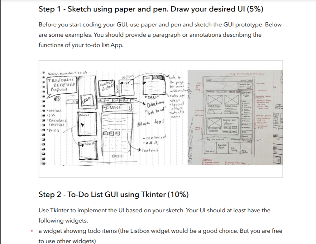 Solved Step 1 - Sketch using paper and pen. Draw your | Chegg.com