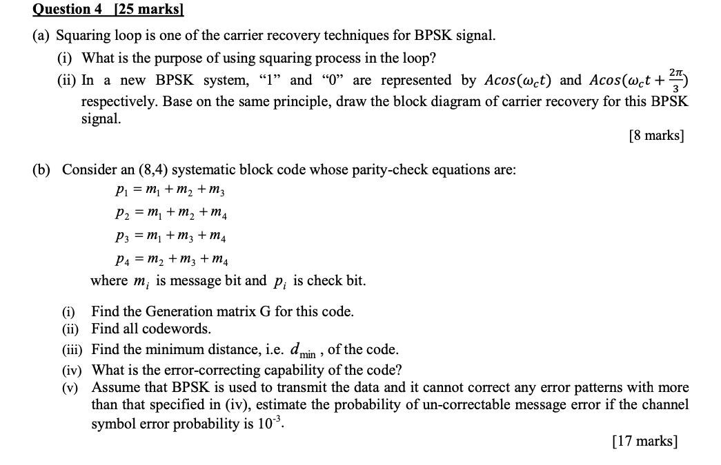 (a) Squaring loop is one of the carrier recovery | Chegg.com