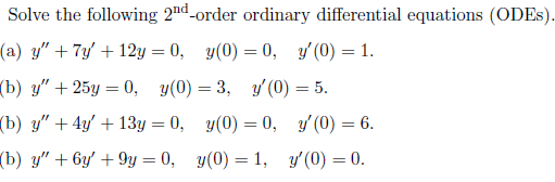 Solved Solve the following 2nd-order ordinary differential | Chegg.com