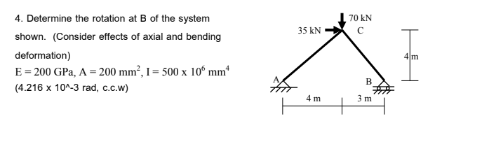 Solved 4. Determine the rotation at B of the system shown. | Chegg.com