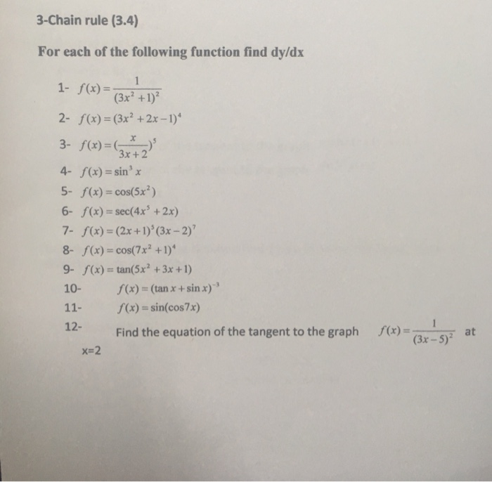 Solved Worksheet chapter (3) 1-Derivative of polynomial and | Chegg.com