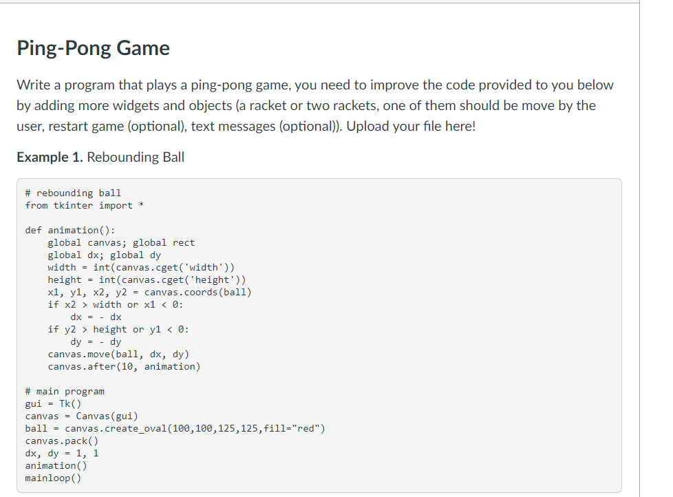 Solved Ping Pong Game Write A Program That Plays A Ping Pong 
