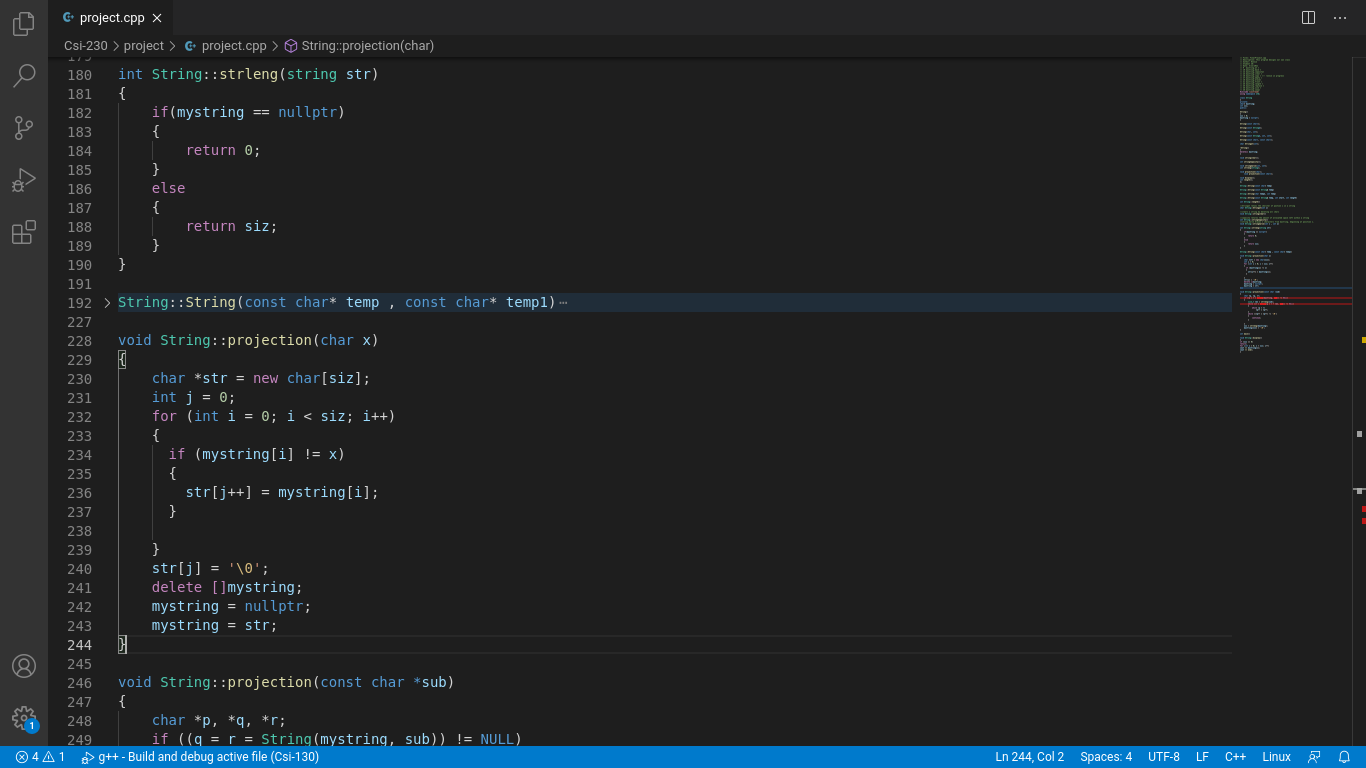 Solved Finial project was to create and implement the string | Chegg.com