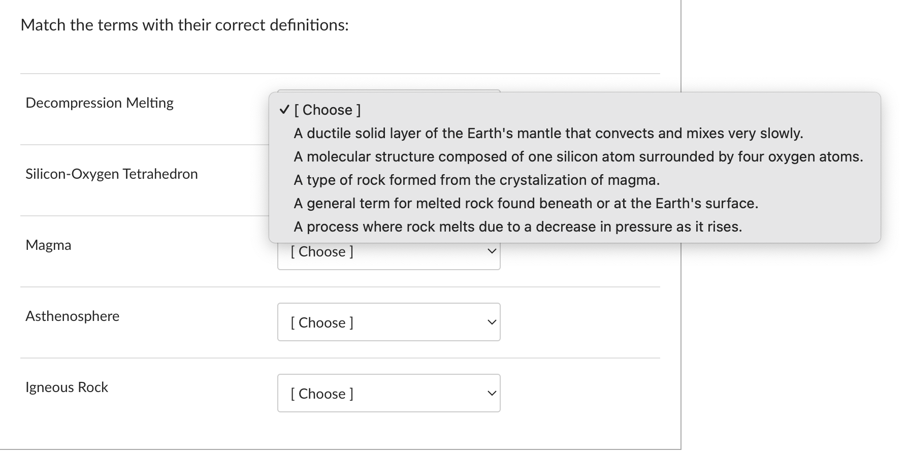 Solved Decompression MeltingSilicon-Oxygen | Chegg.com