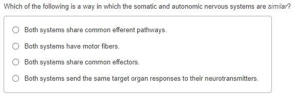 Solved Which of the following is a way in which the somatic | Chegg.com