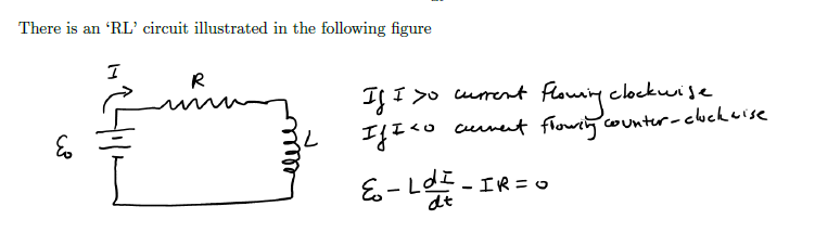 Solved There is an 'RL' circuit illustrated in the following | Chegg.com