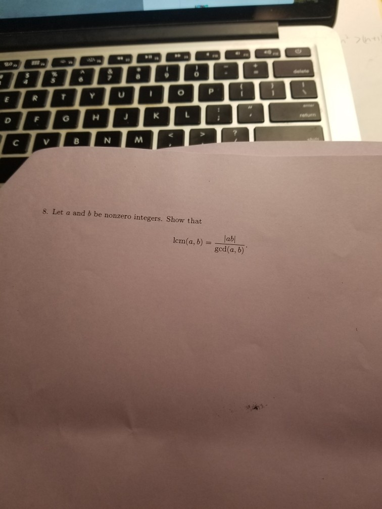 Solved OBOBB DFO cv BNM 8. Let a and b be nonzero integers. | Chegg.com