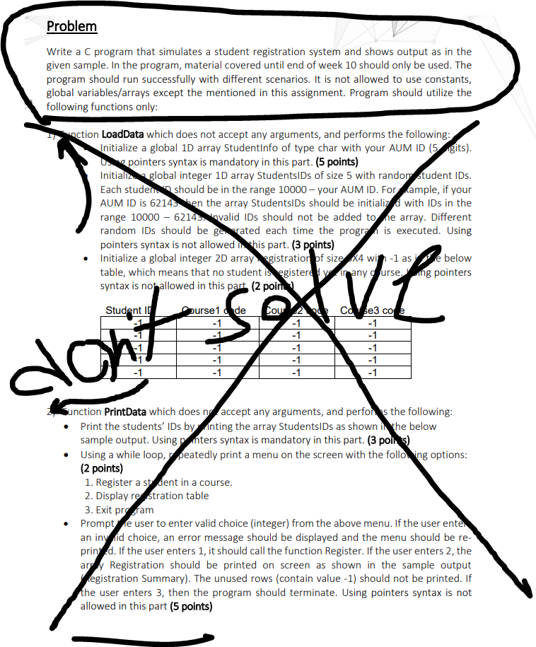 Solved Problem Write a C program that simulates a student | Chegg.com