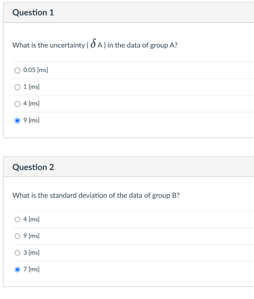 Solved Group A and Group B did a ball drop experiment to | Chegg.com