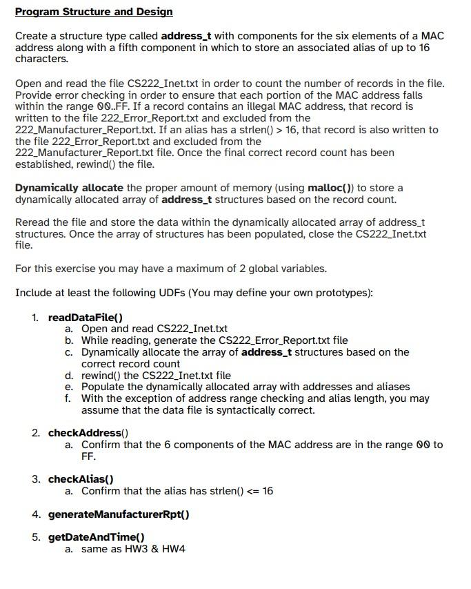 Solved All in C language. Please complete all parts of the | Chegg.com