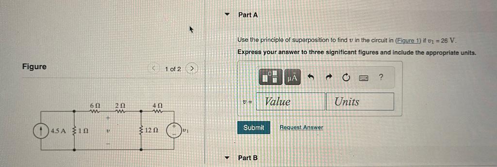 Solved Use the principle of superposition to find v in the | Chegg.com