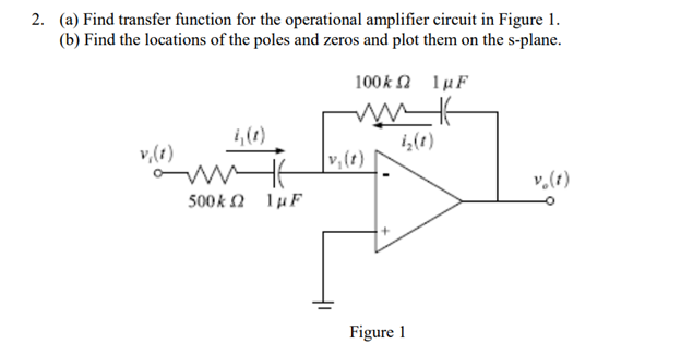Solved 2. (a) Find transfer function for the operational | Chegg.com