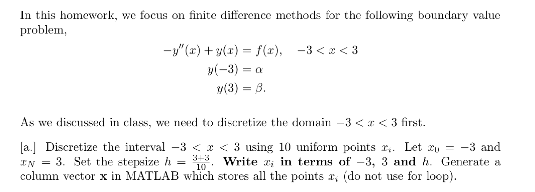 Solved In this homework, we focus on finite difference | Chegg.com