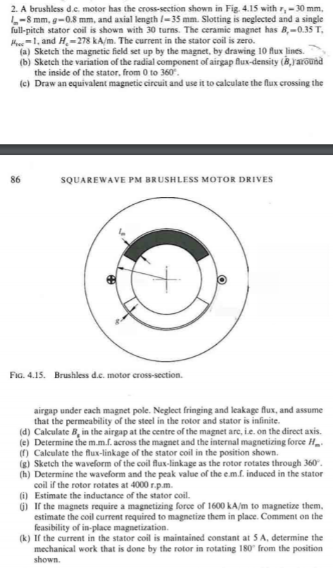 2. A brushless d.c. motor has the cross-section shown | Chegg.com