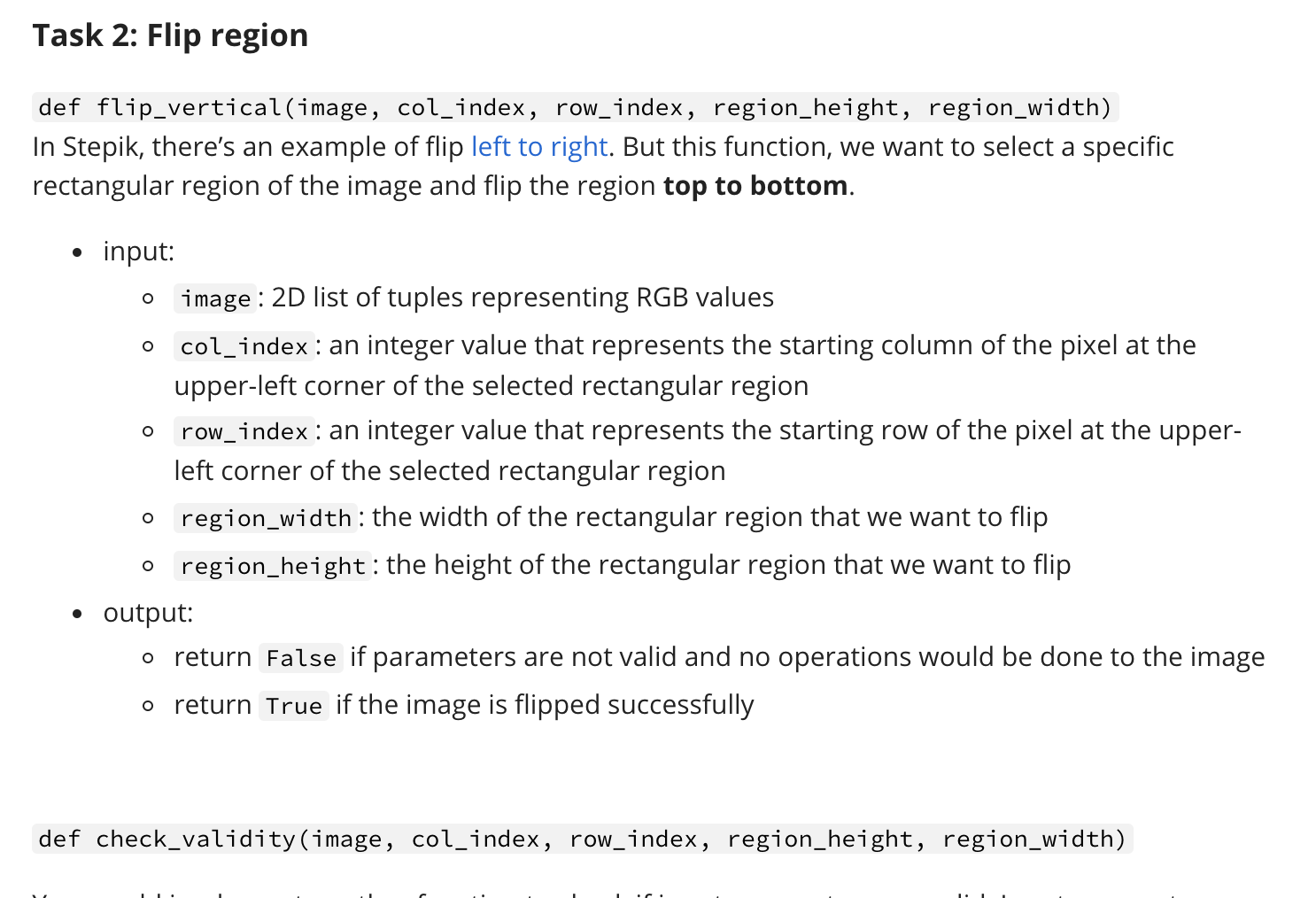Task 2: Flip region def flip_vertical(image, | Chegg.com
