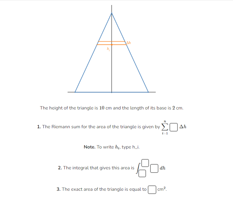 Solved The height of the triangle is 10 cm and the length of | Chegg.com