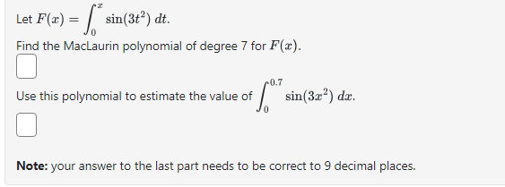 Solved Let \\( F(x)=\\int_{0}^{x} \\sin \\left(3 | Chegg.com