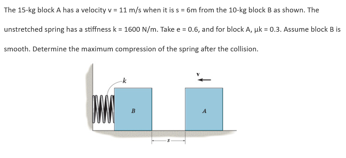 Solved The \\( 15-\\mathrm{kg} \\) block \\( \\mathrm{A} \\) | Chegg.com