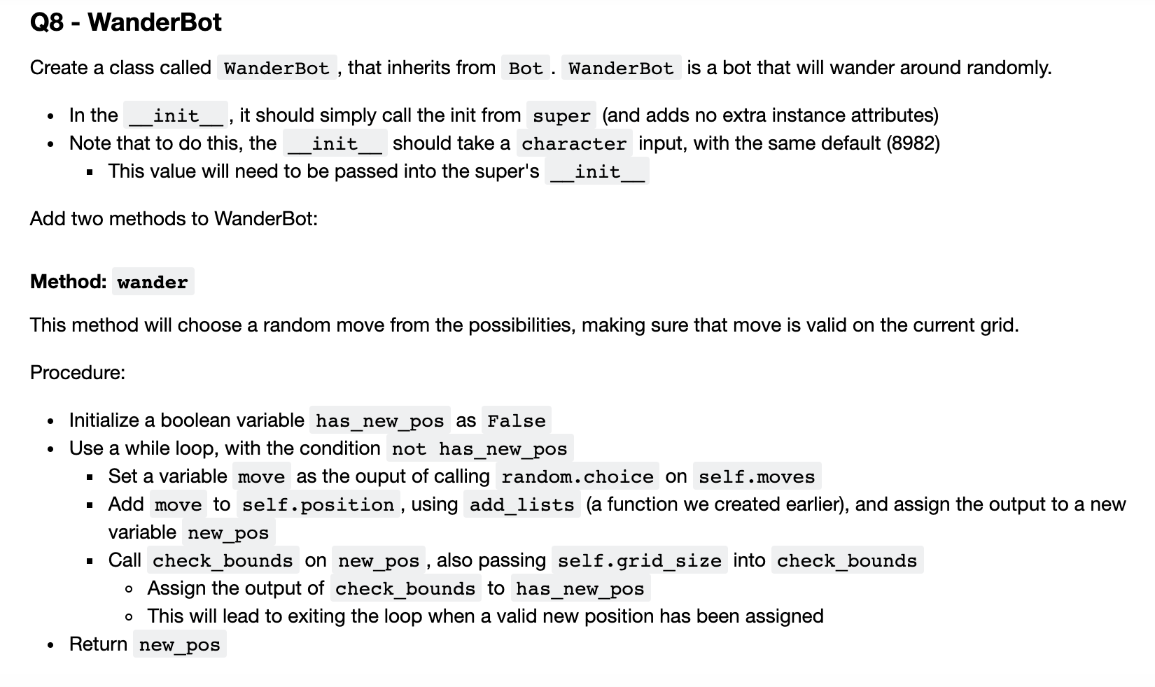 Solved: Q7 - Bot Base Class Create A Class Called Bot. Thi... | Chegg.com