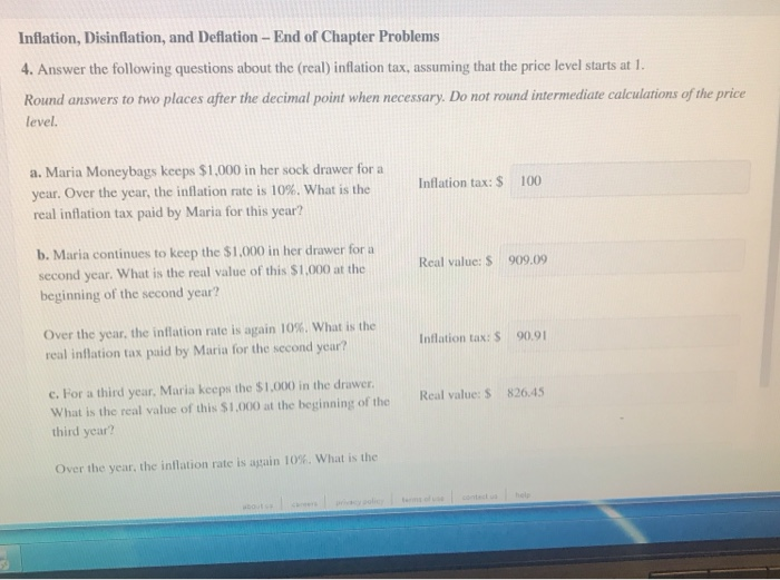 Solved Inflation, Disinflation, and Deflation- End of | Chegg.com