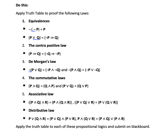 Solved A Quick Recap: Propositional Logic (Equivalences) | Chegg.com