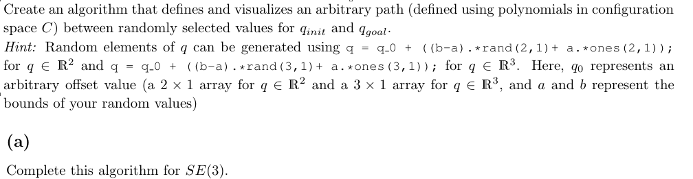Solved Create an algorithm that defines and visualizes an | Chegg.com