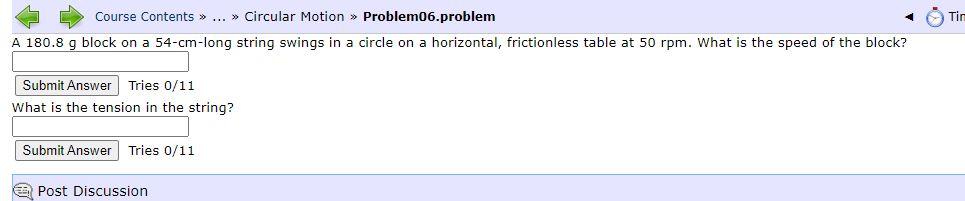 Solved A 180.8 g block on a 54-cm-long string swings in a | Chegg.com
