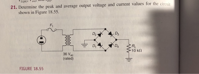 Solved 21. Determine the peak and average output voltage and | Chegg.com