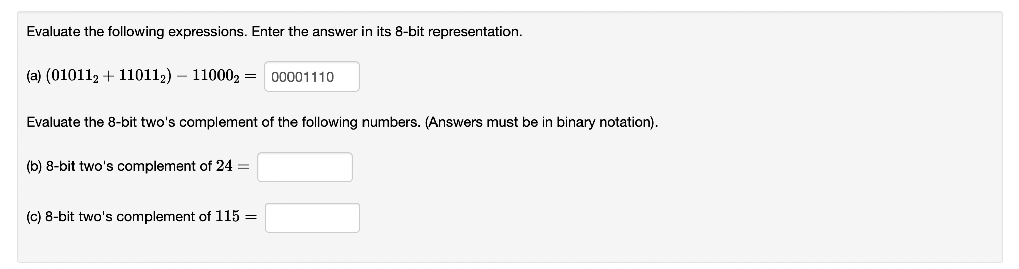 Solved Evaluate the following expressions. Enter the answer | Chegg.com